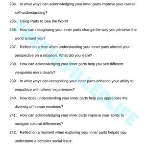 IFS Therapy Bundle | Internal Family Systems Parts Map Work Questions ...