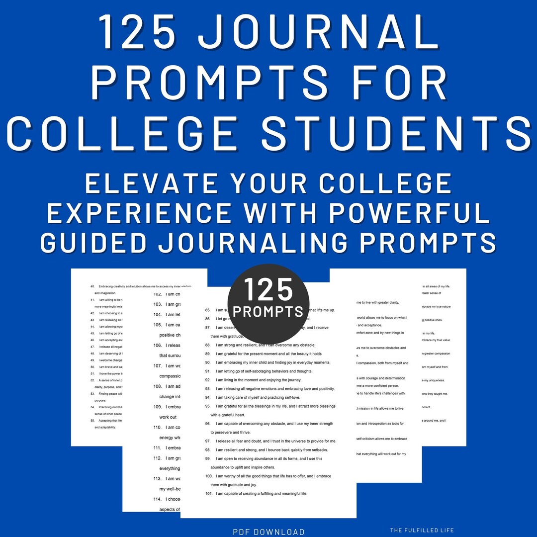 125 Digital Student Journal Prompts School Writing Topics Academic ...