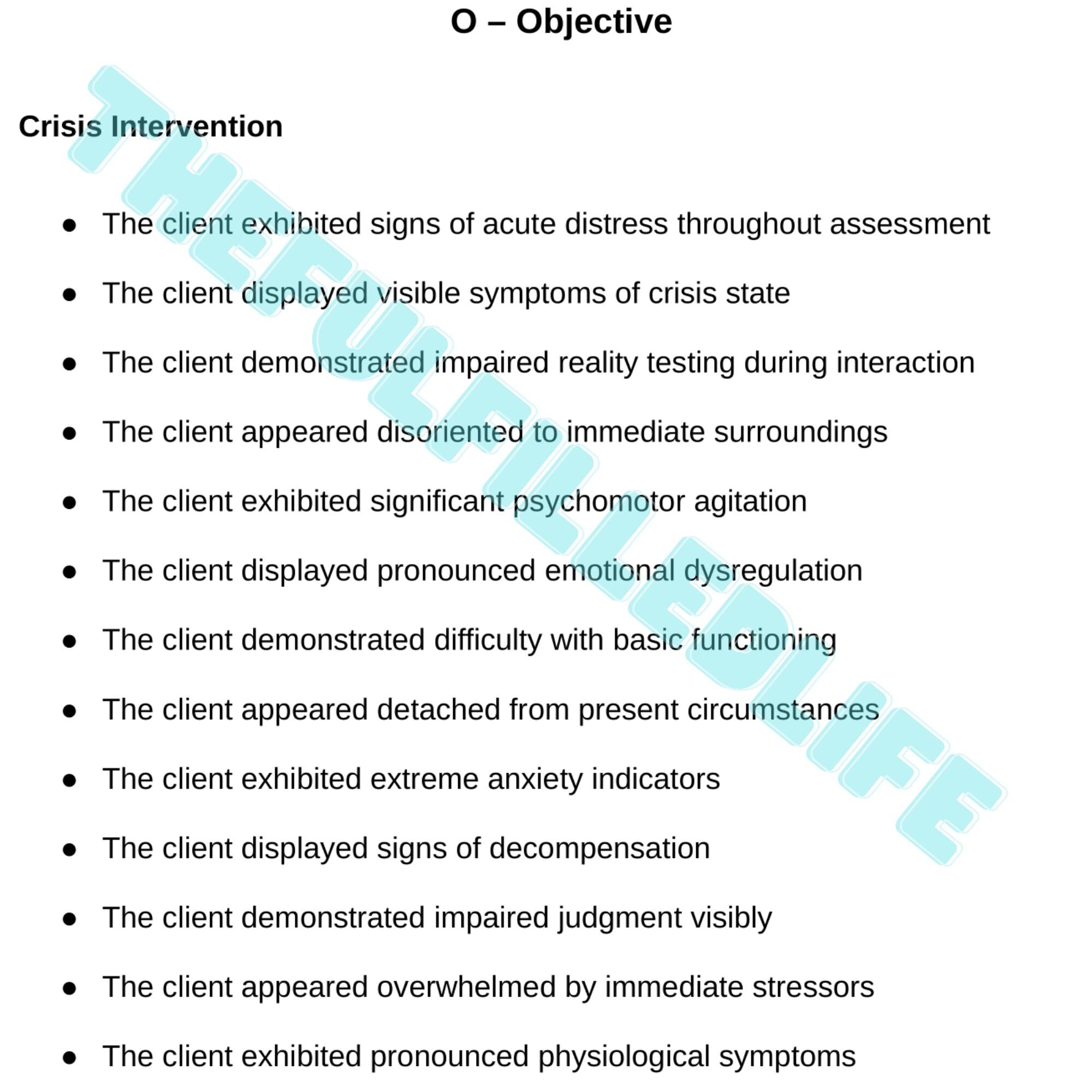Soap Note Statements | Therapy Intervention Examples Reference Guide ...