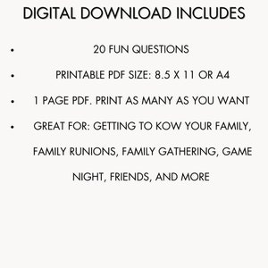 Get to Know Your Family Questions Parents Questionnaire Teen Kids ...