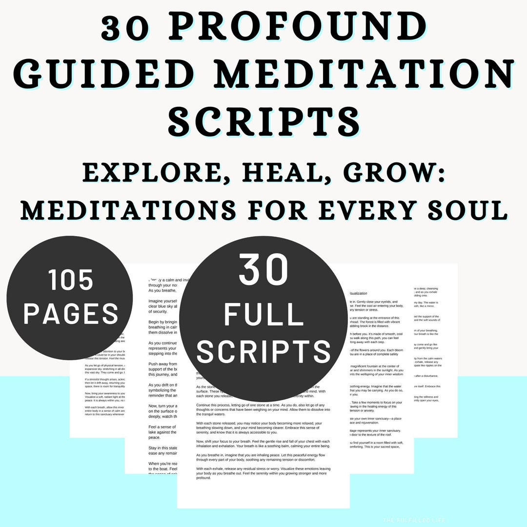 Guided Meditation 30 Scripts Bundle | Therapy Aid Mindfulness ...