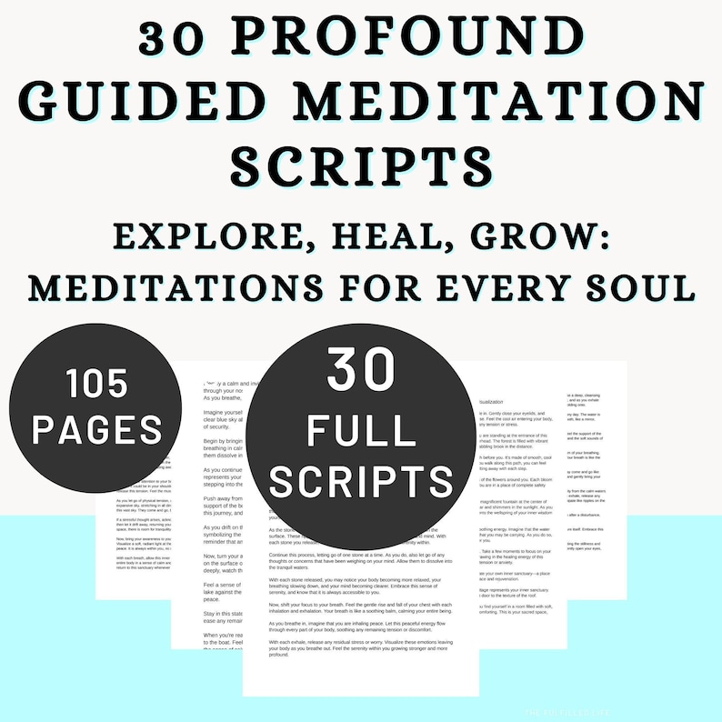 Guided Meditation 30 Scripts Bundle | Therapy Aid Mindfulness ...