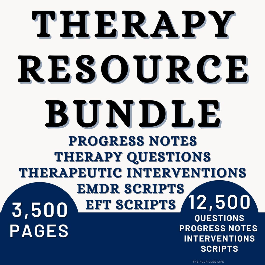 Therapy Bundle Resource | Progress Notes Questions Scripts Intervention ...