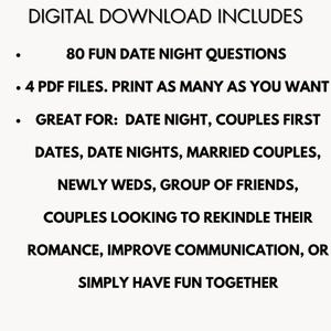 Date Night Questionnaire Printable Bundle Relationship Activity ...
