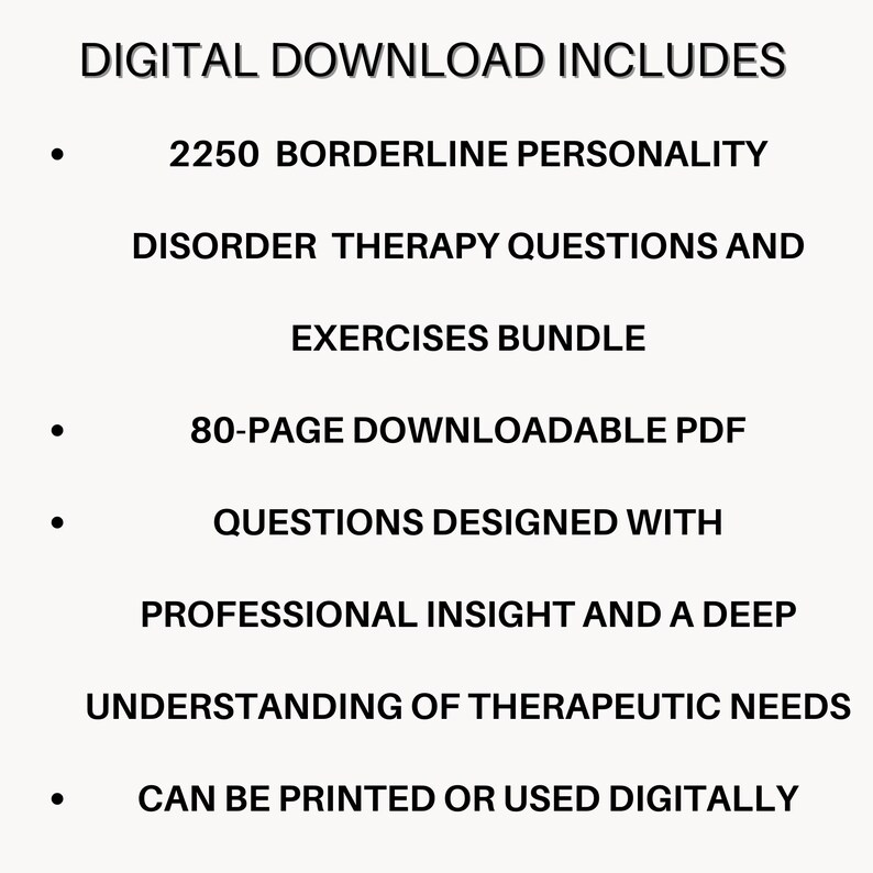 Borderline Personality Disorder Bundle | BPD Therapy Treatment ...