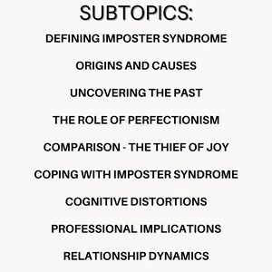 Imposter Syndrome Therapy Thought Exercise | Self Sabotage ...