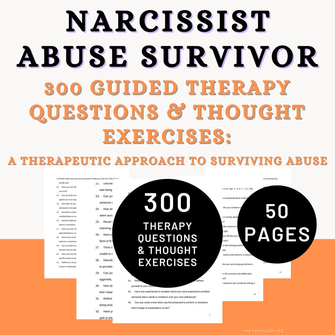 Narcissist Abuse Survivor Therapy | Narcissism Recover Question Worksheet | Codependence Toxic ...