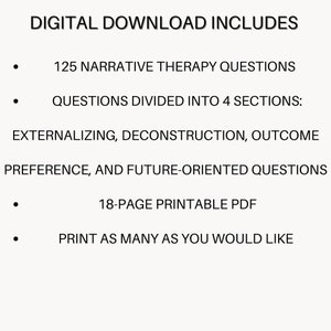 Narrative Therapy Questions | Psychotherapy Questionnaire | Therapeutic ...