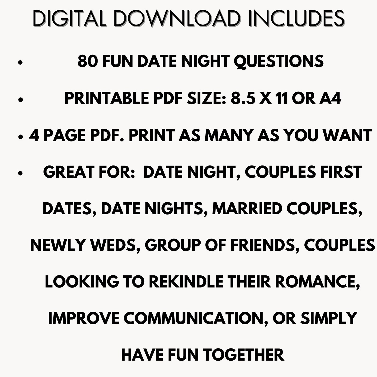 Date Night Questionnaire Printable Bundle Relationship - Etsy
