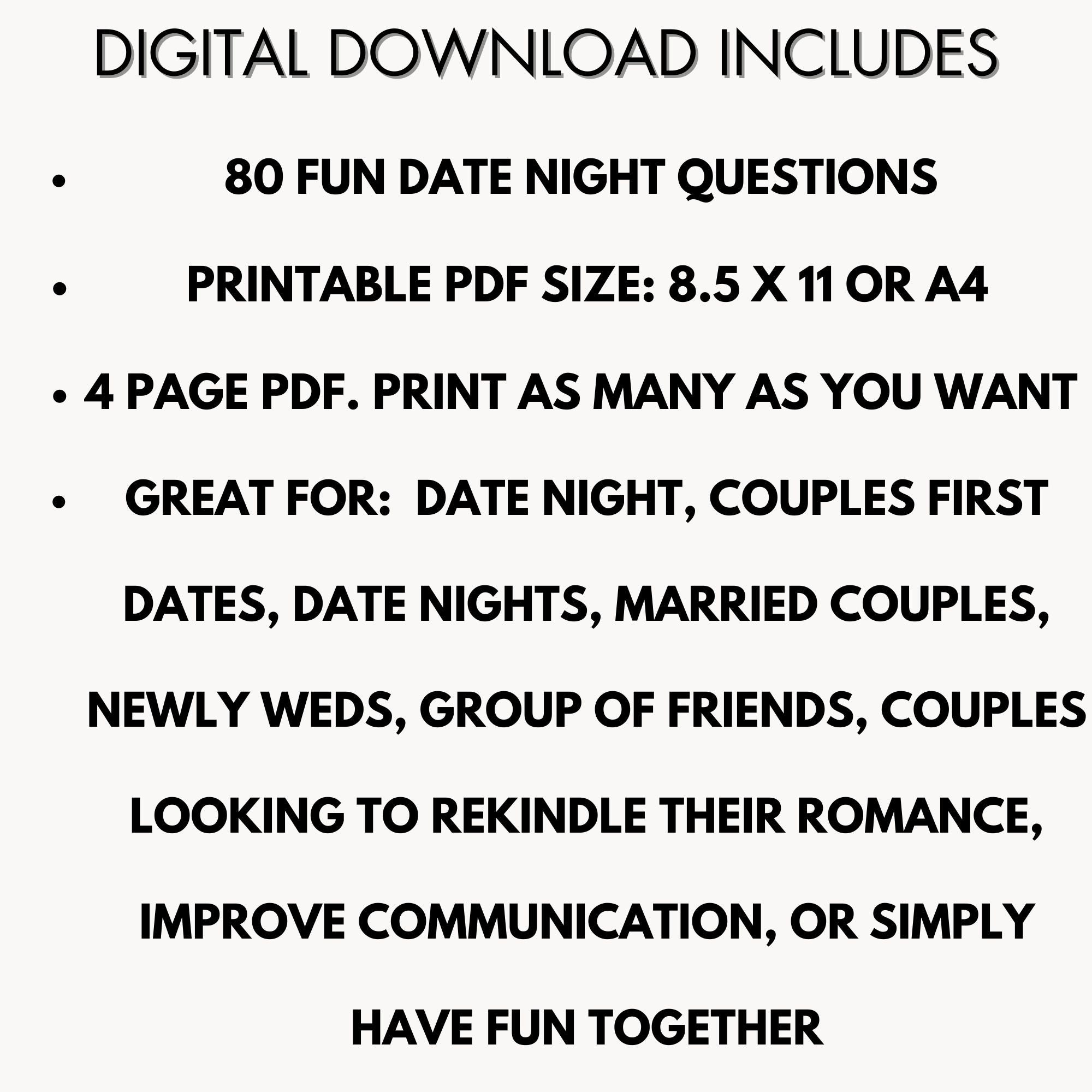 Date Night Questionnaire Printable Bundle Relationship - Etsy