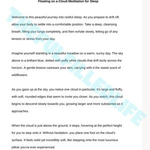Sleep Meditation Script Bedtime Guided Affirmation Therapy Deep ...