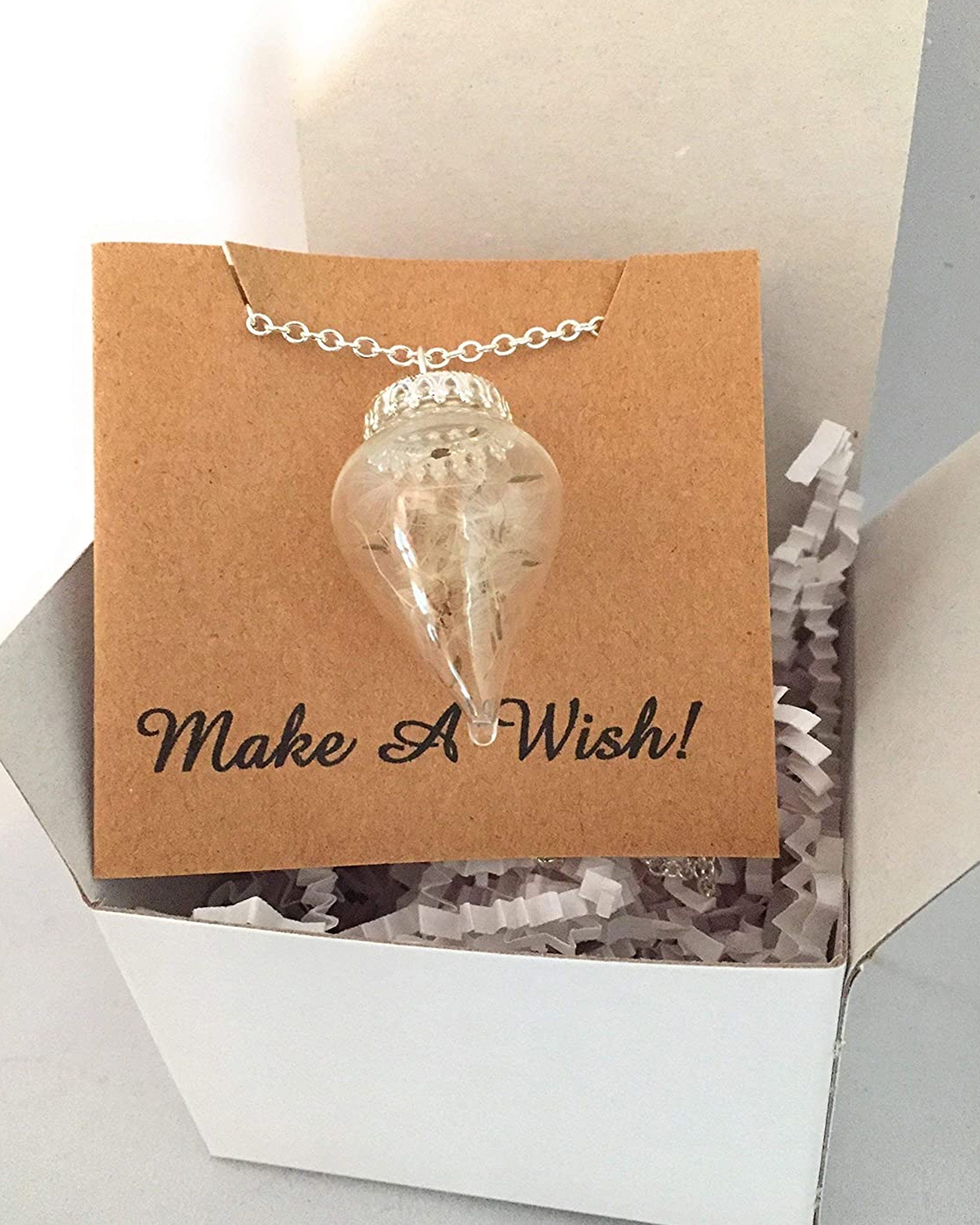Wish Necklace - Dandelion Necklace - Made With Real Dandelion Seeds ...