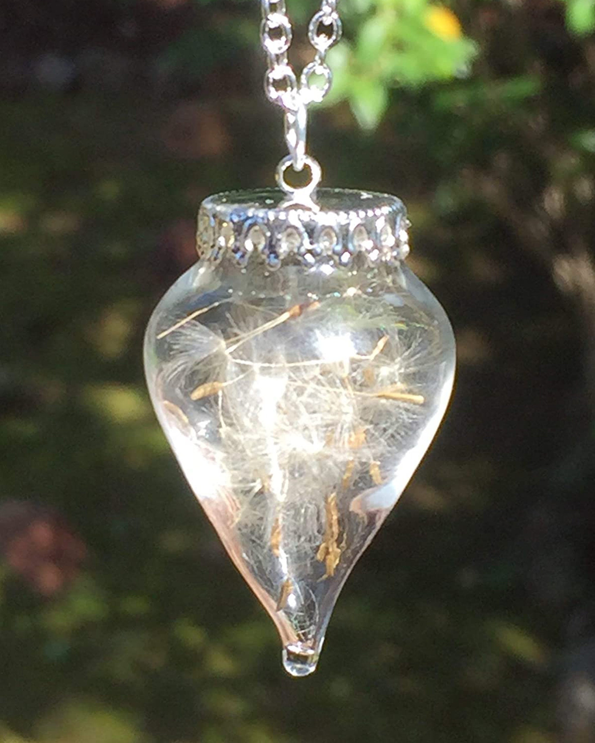 Wish Necklace - Dandelion Necklace - Made With Real Dandelion Seeds ...