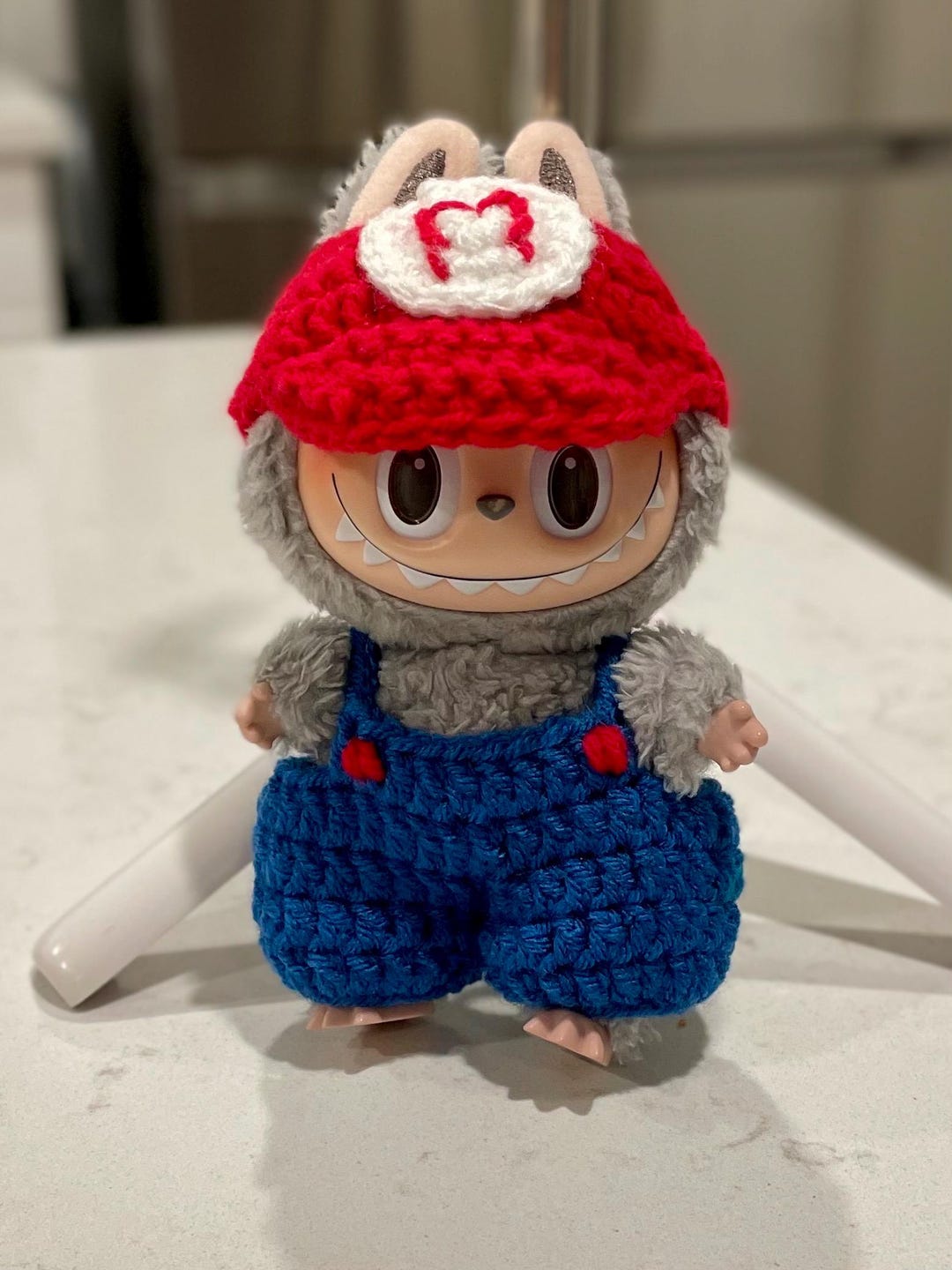Labubu Super Mario Overalls & Cap ONLY - Crochet - Etsy