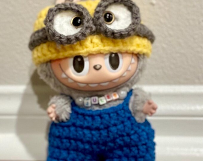 Labubu Minion Halloween Costume - Minion Hat & Overalls Only! Crochet ...