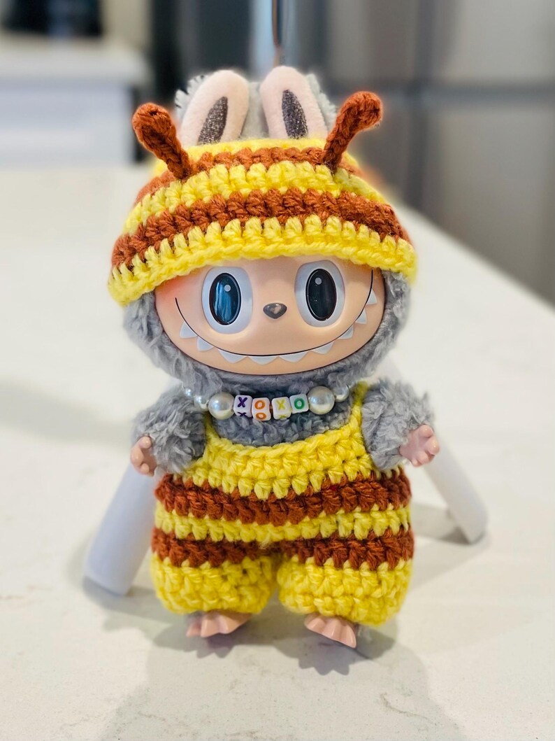 Labubu Bee Hat and Overalls ONLY - Crochet - Etsy