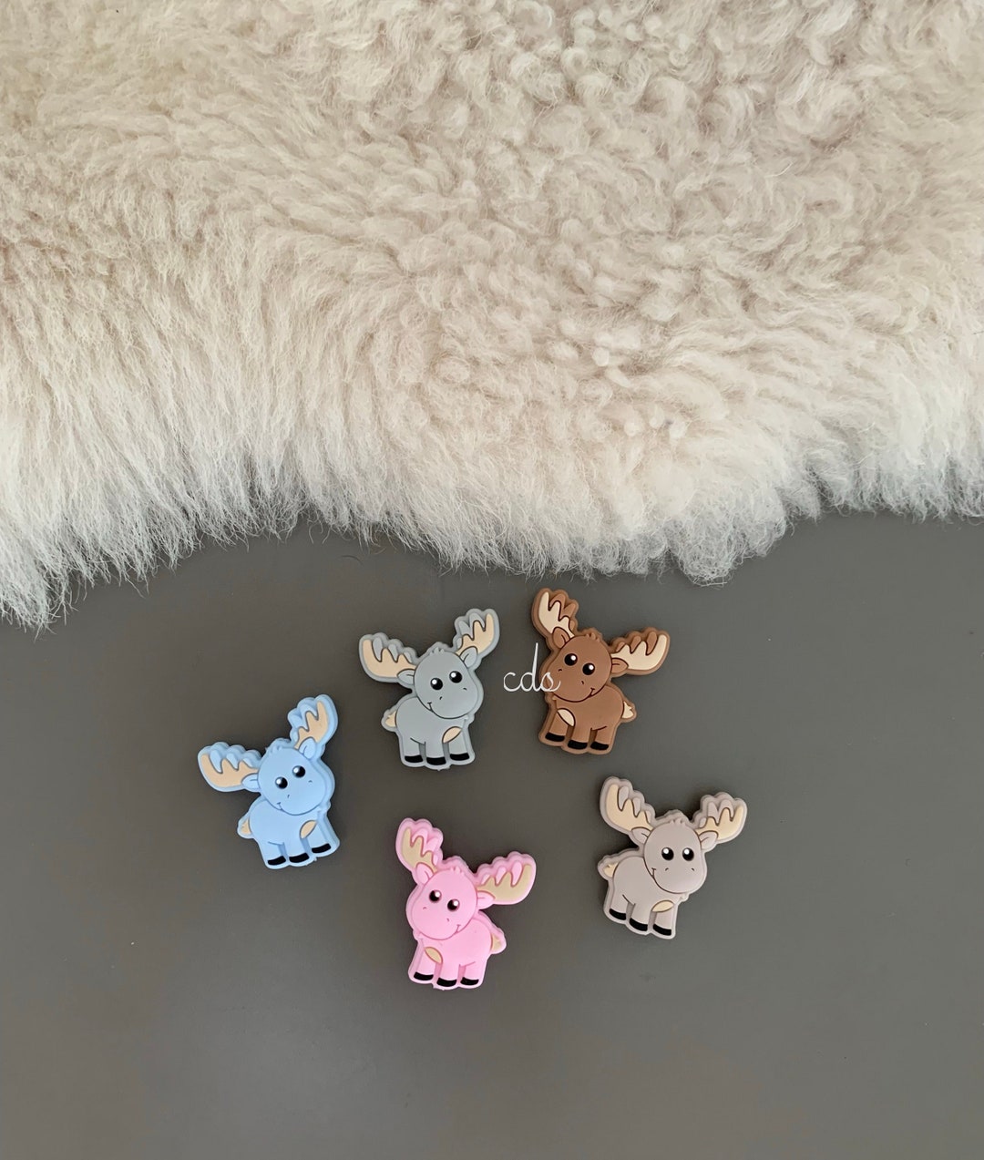 Silicone Moose/ Silicone Deer/ Winter Silicone Craft Beads/ Rubber ...