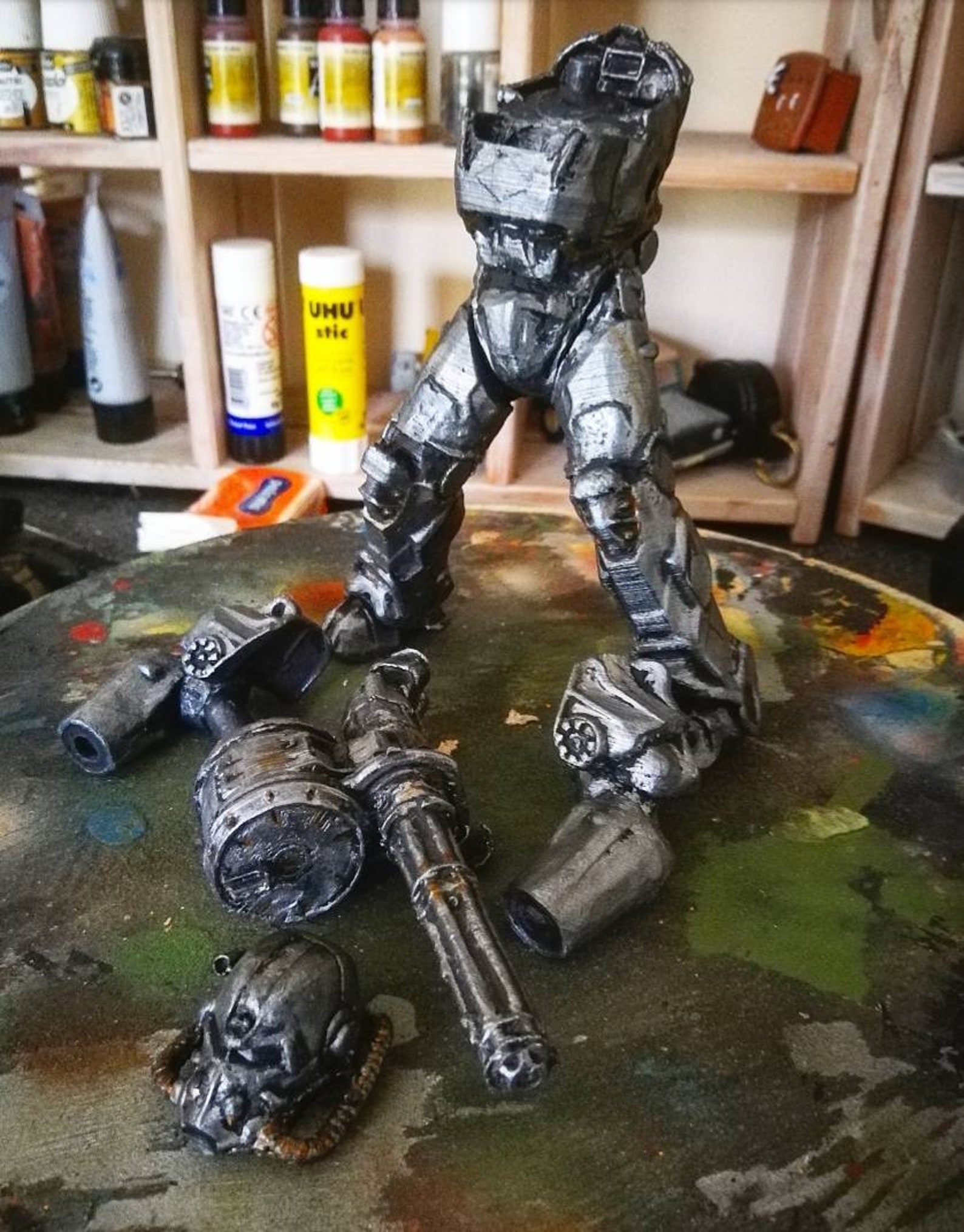 T60 Power Armor Resin Cast Fallout 4 With Minigun Display | Etsy