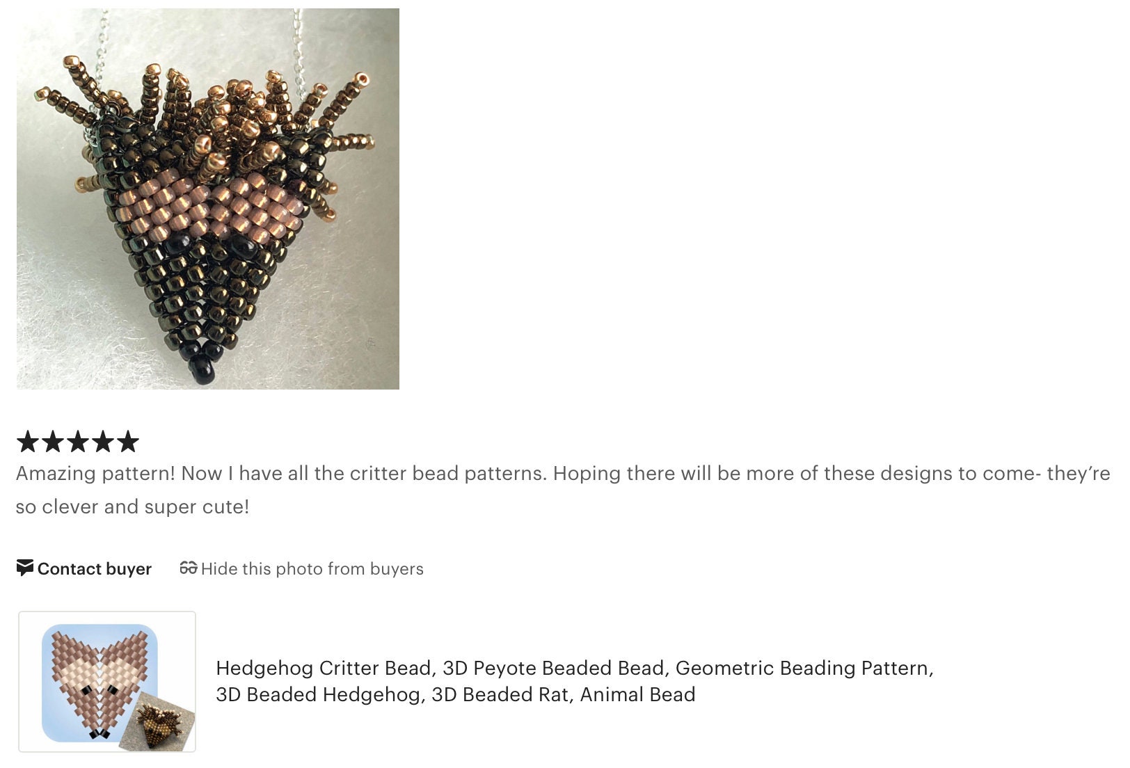 Hedgehog Critter Bead 3D Peyote Beaded Bead Geometric | Etsy