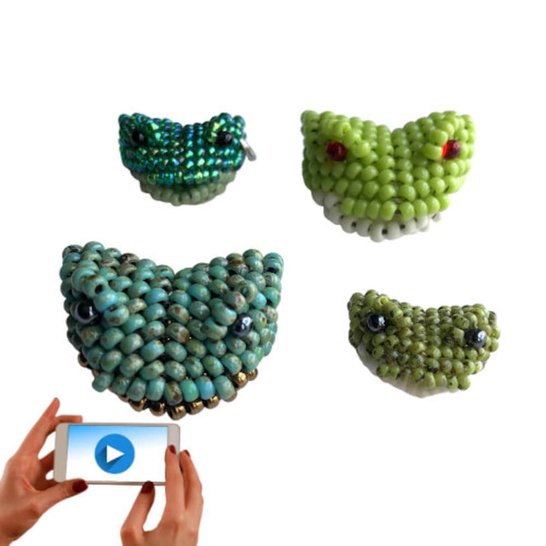 NEW Frog Critter Bead, 3D Peyote Beaded Bead, Geometric Beading Pattern ...