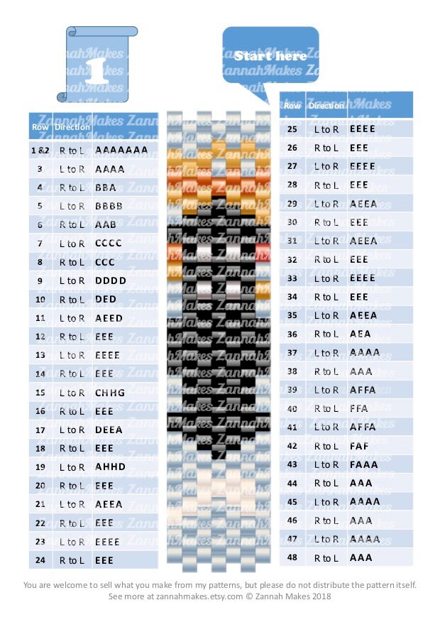 Carrier Bead Patterns Odd Count Peyote Reversible Skyline | Etsy