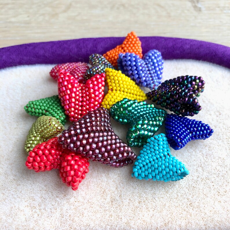 Heart Beaded Bead Pattern, 3D Peyote Heart Tutorial, Warped Square ...