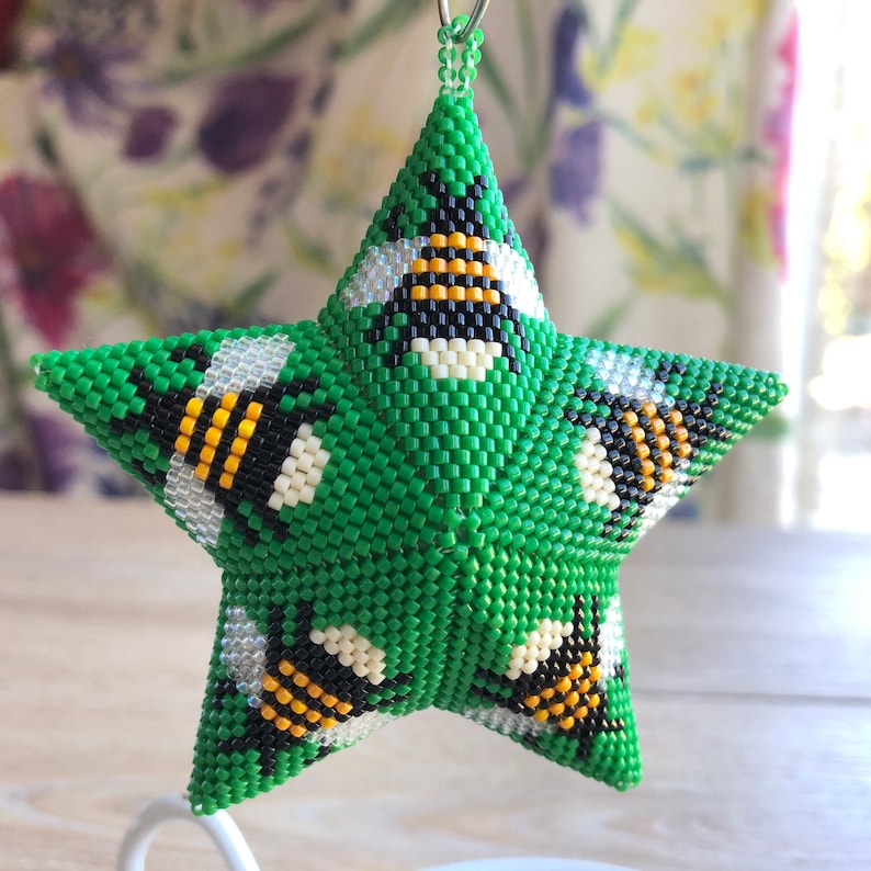 3D Peyote Hum of Bees Star, New Video Style Pattern, Geometric Beading ...