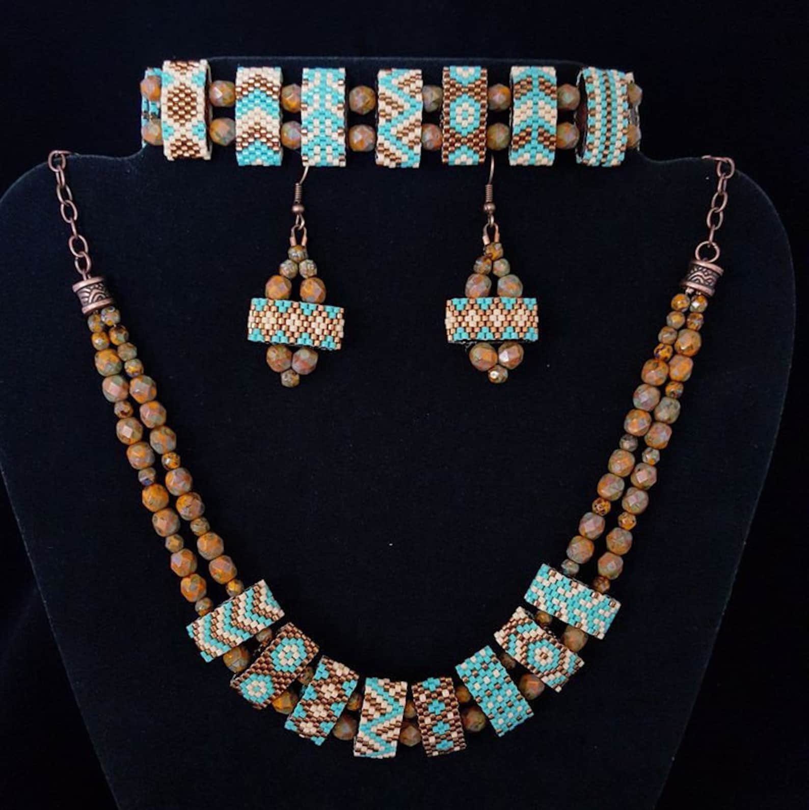 3 Colour Carrier Bead Patterns Odd Count Peyote Three-colour - Etsy