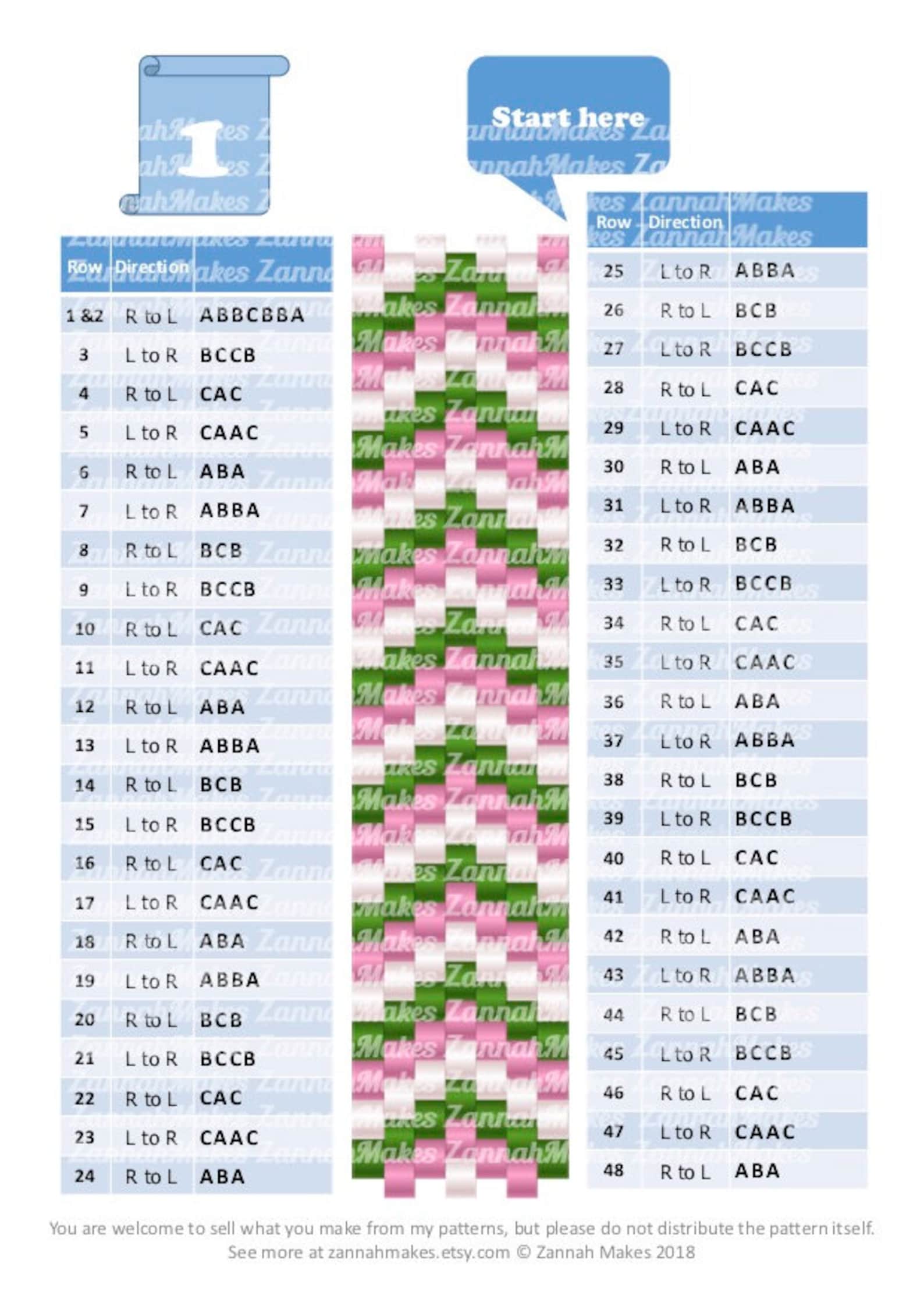 3 Colour Carrier Bead Patterns Odd Count Peyote Three-colour - Etsy