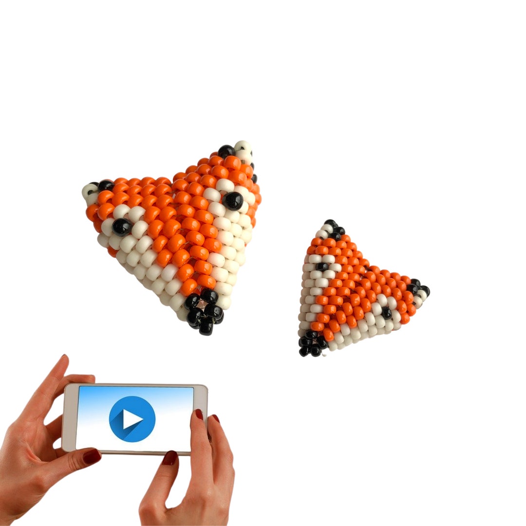 Fox Critter Bead, 3D Peyote Beaded Bead, Geometric Beading Pattern, 3D ...