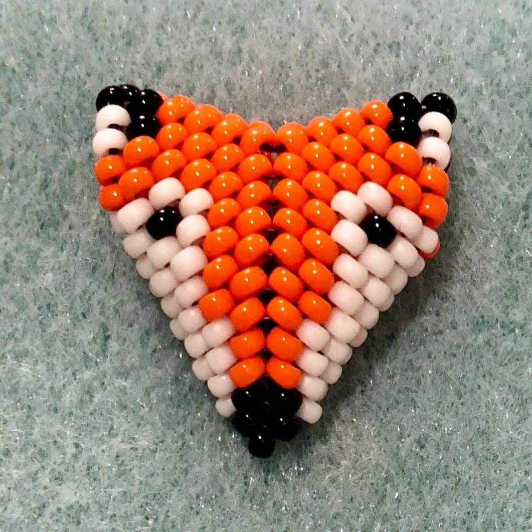 Fox Critter Bead 3D Peyote Beaded Bead Geometric Beading - Etsy UK