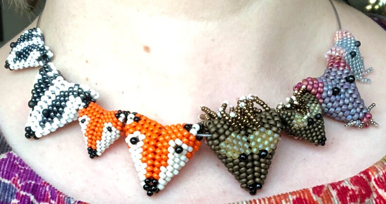 Badger Critter Bead, 3D Peyote Beaded Bead, Geometric Beading Pattern ...