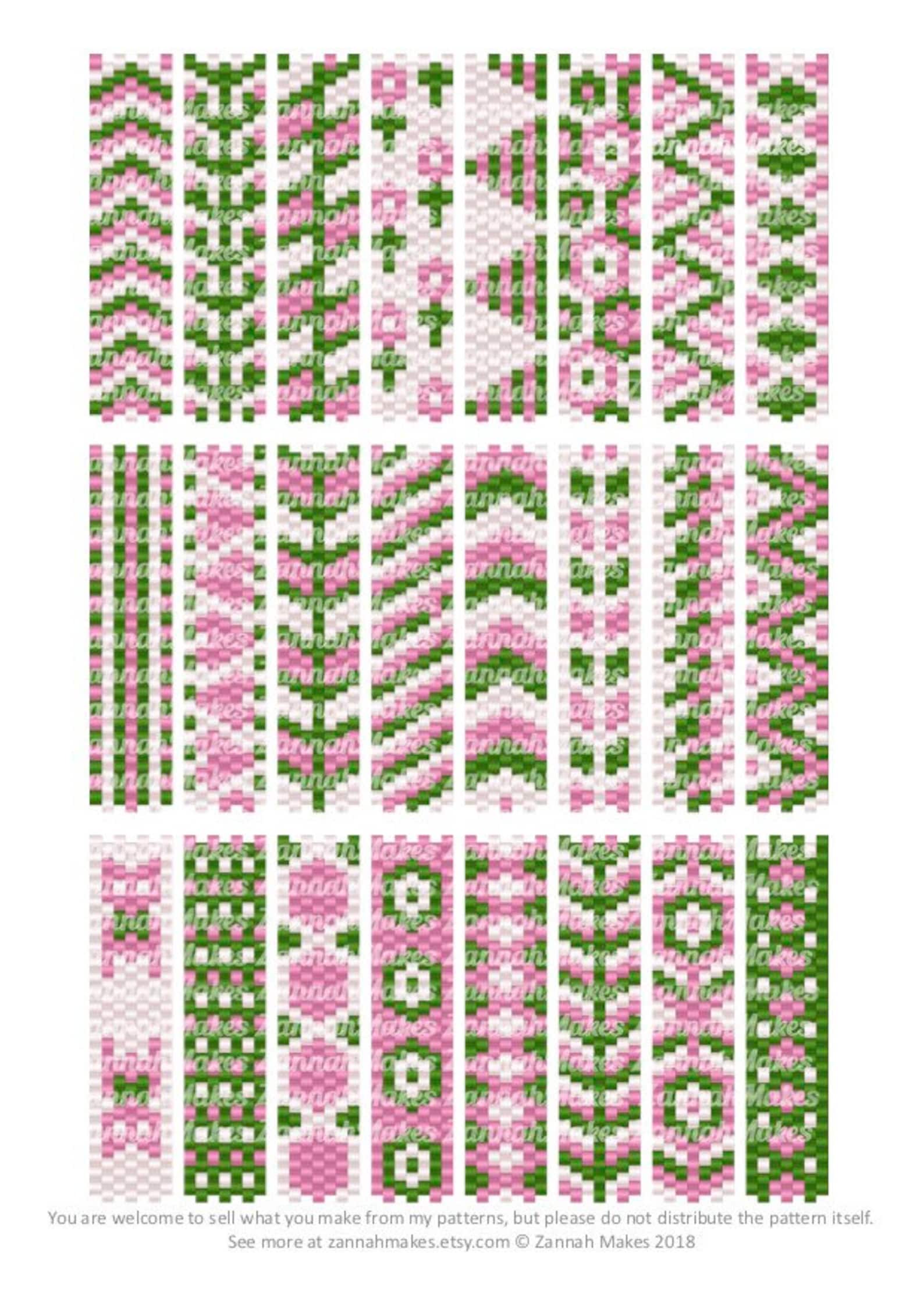 3 Colour Carrier Bead Patterns, Odd Count Peyote, Three-colour Patterns ...