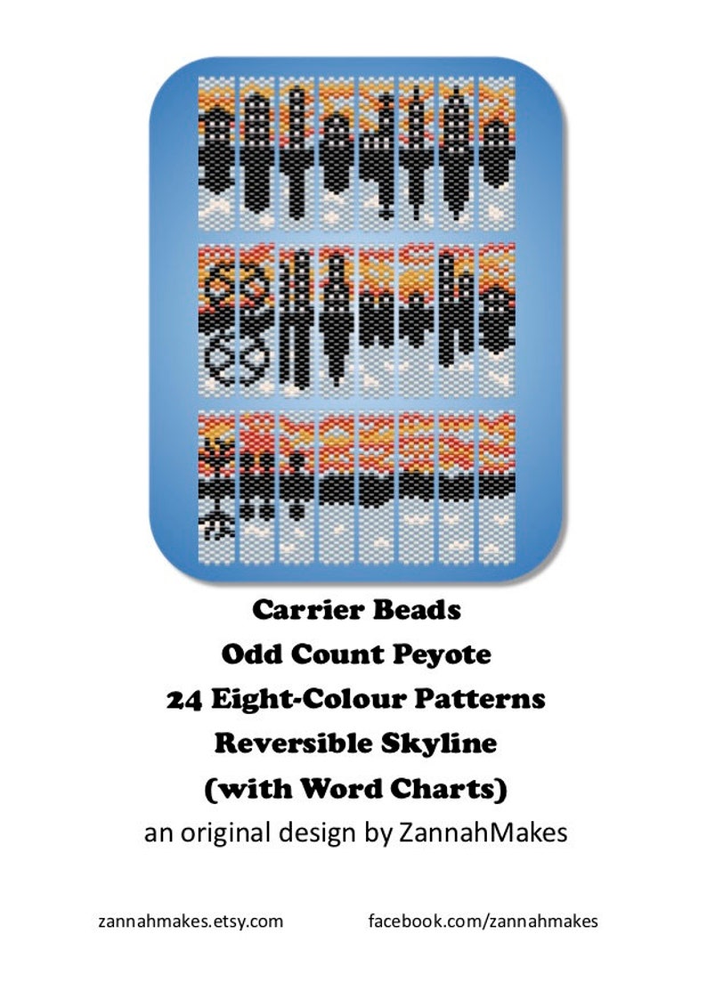 Carrier Bead Patterns Odd Count Peyote Reversible Skyline - Etsy UK Carrier Bead Patterns Odd Count Peyote Reversible Skyline - Etsy UK