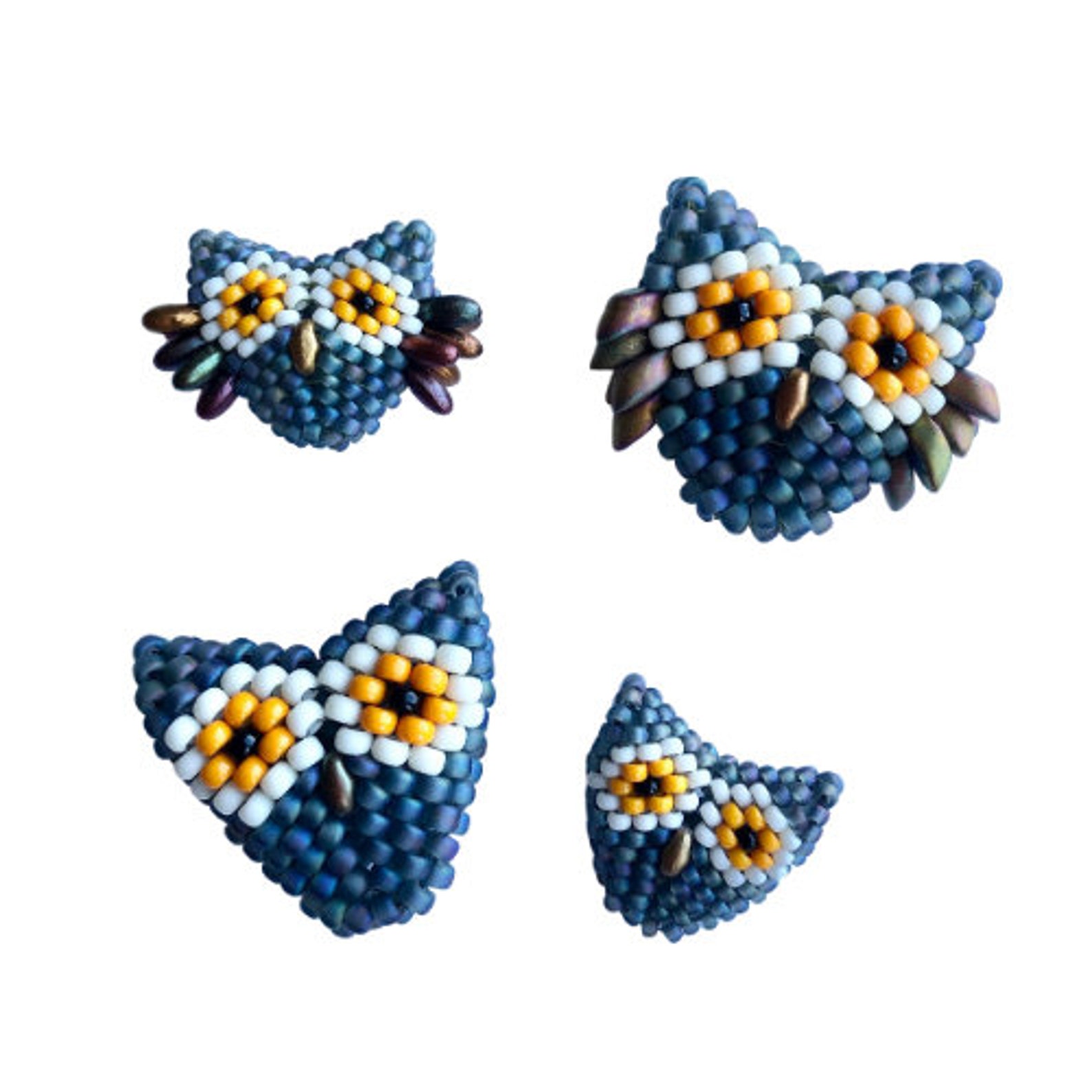 NEW Owl Critter Bead 3D Peyote Beaded Bead Geometric Beading - Etsy UK