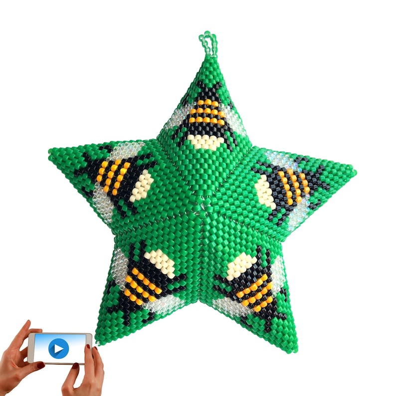 3D Peyote Hum of Bees Star, New Video Style Pattern, Geometric Beading ...