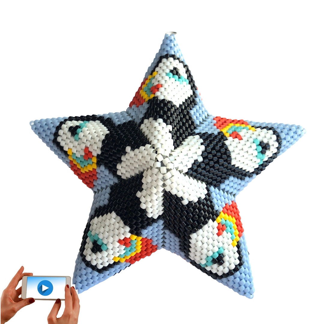 3. A Circus of Puffins 3D Warped Square Star Beading Pattern, the Third ...