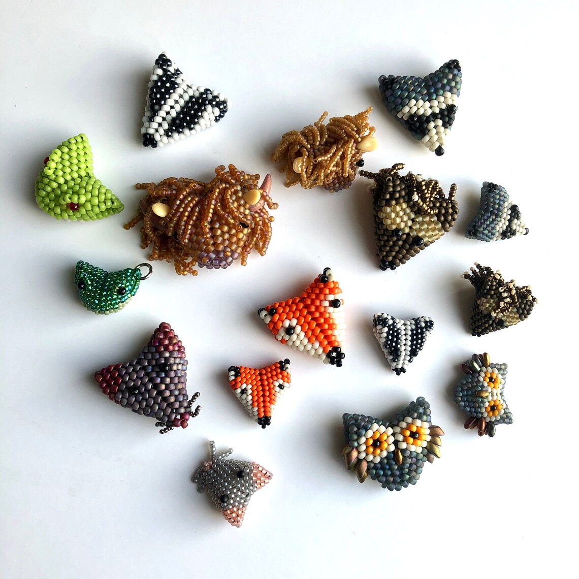 NEW Highland Cow Critter Bead, 3D Peyote Beaded Bead, Geometric Beading ...