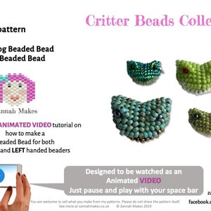 NEW Frog Critter Bead, 3D Peyote Beaded Bead, Geometric Beading Pattern ...