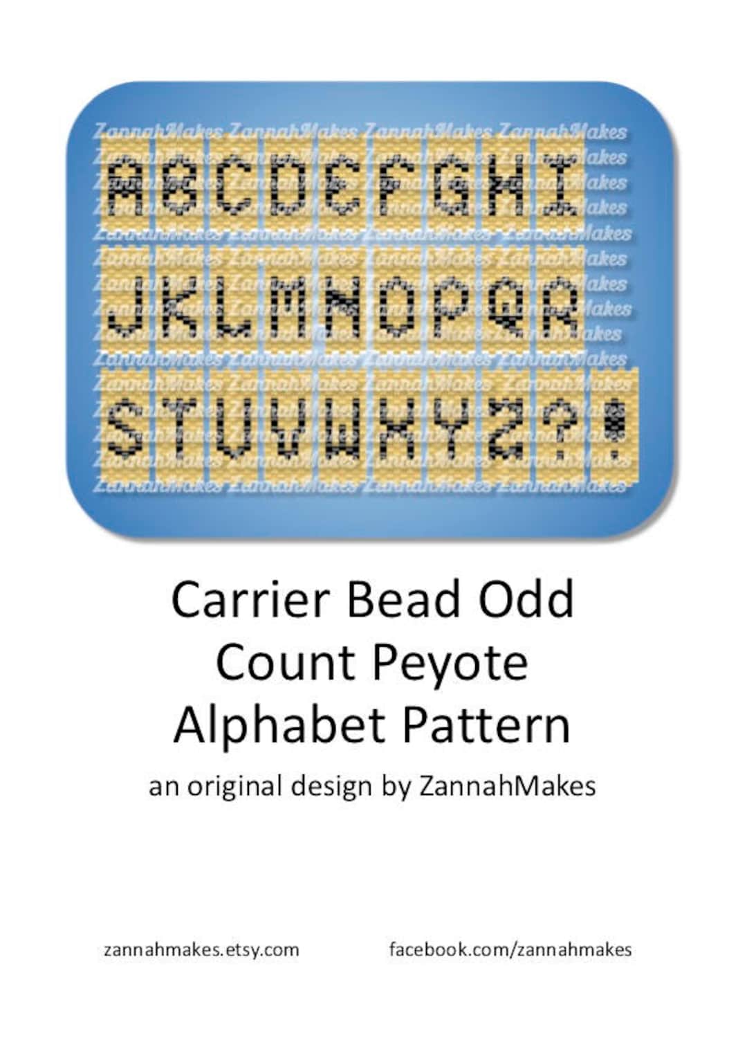 Carrier Bead Letters, Odd Count Peyote Alphabet, Nearly Free Beading ...