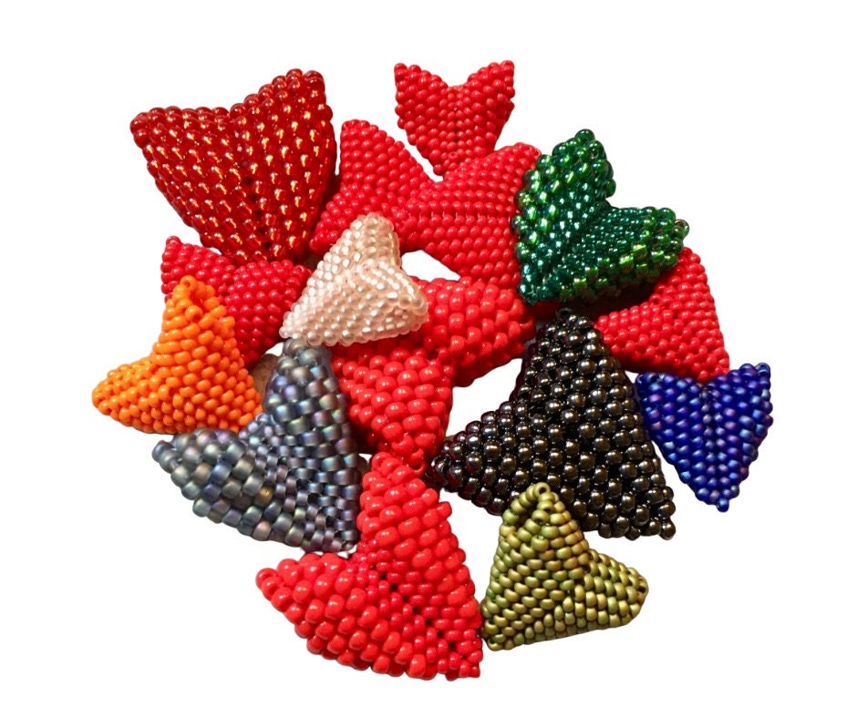 Heart Beaded Bead Pattern 3D Peyote Heart Tutorial Warped | Etsy
