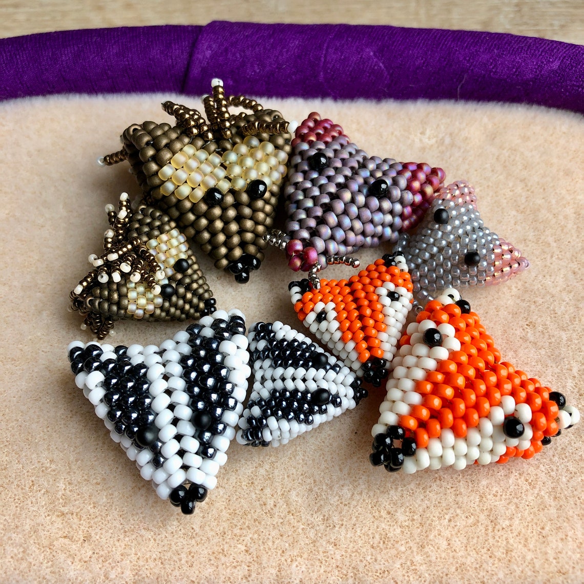 Critter Bead Bundle Hedgehog Badger Fox and Mouse. 3D | Etsy