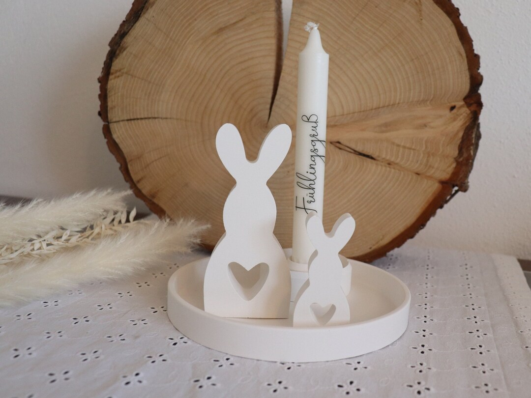 Deko Ostern Häschen Raysin Kerzenständer Set - Etsy.de