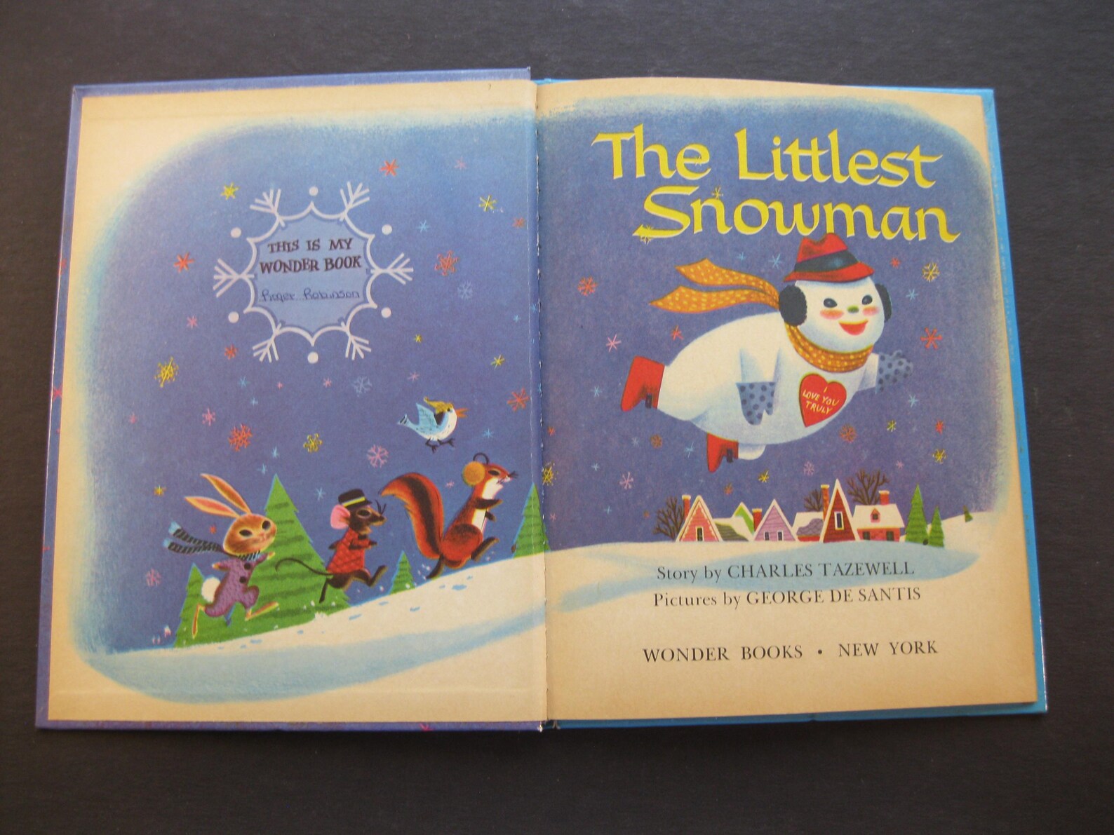 The LITTLEST SNOWMAN Vintage Wonder Books 1958 Hb Charles Tazewell Snow Melting Snake VG - Etsy