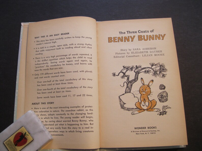 The Three Coats of Benny Bunny Wonder Books Easy Readers 1968 Hb Sara ...