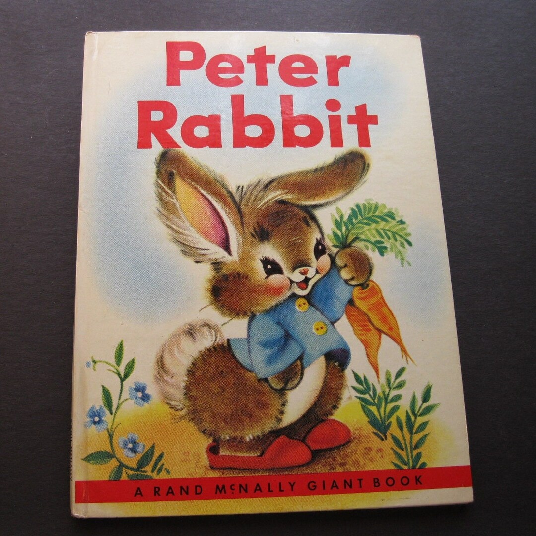 PETER RABBIT Vintage Rand Mcnally GIANT Book 1959 Hb Wallace Wadsworht ...