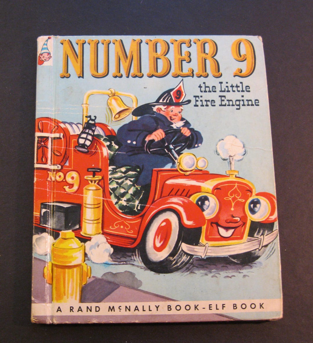 NUMBER 9 the Little Fire Engine Vtg Rand Mcnally Elf 1952 Hb Wallace ...