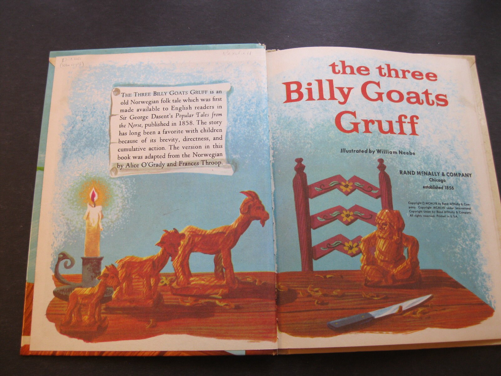 The Three Billy Goats Gruff Rand Mcnally Tip Top Elf 1957 Hb William Neebe Fairy Tale VG - Etsy