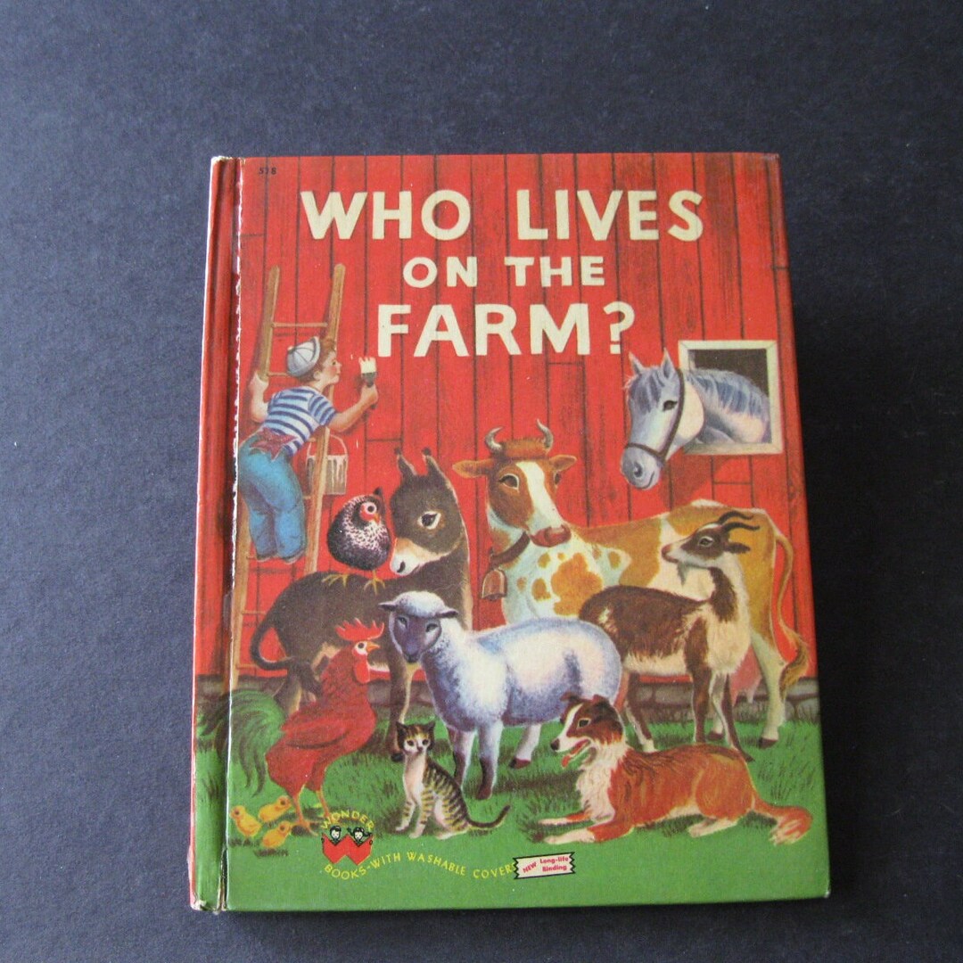 Who Lives on the FARM Vintage Wonder Books 1949 Hb Mary Elting Pauline ...