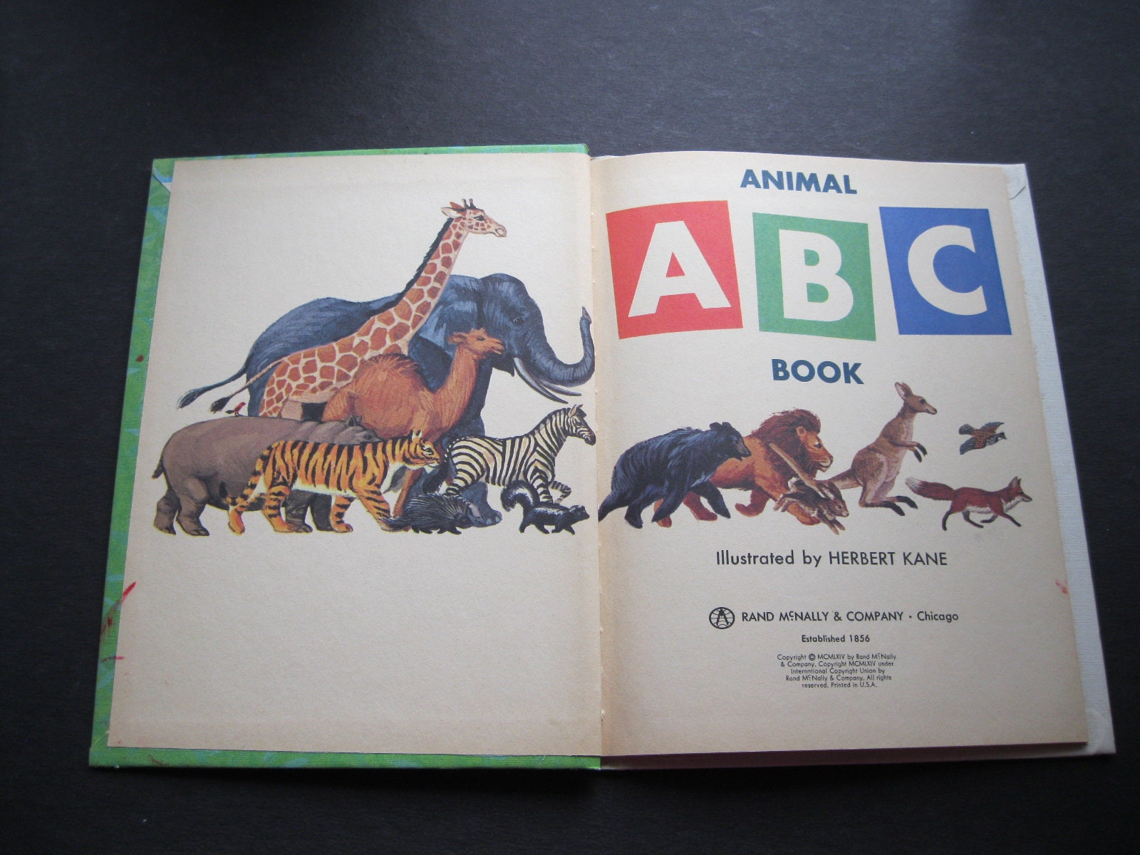 ANIMAL ABC Book Rand Mcnally Tip Top Elf 1964 Hb Herbert Kane Alphabet ...
